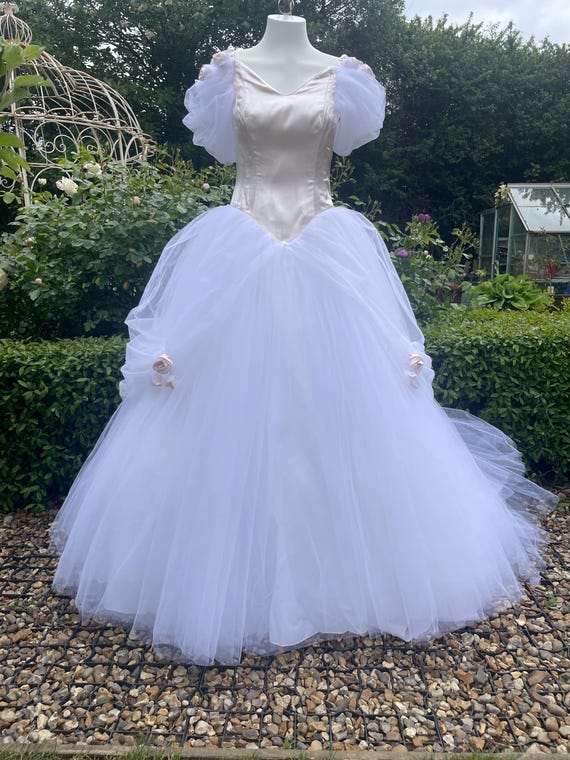 vintage ronald joyce princess bridal/ prom dress S/M - Gem