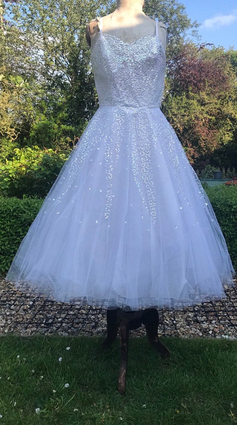 Vintage 1950s Tulle Prom Evening Dress - Etsy