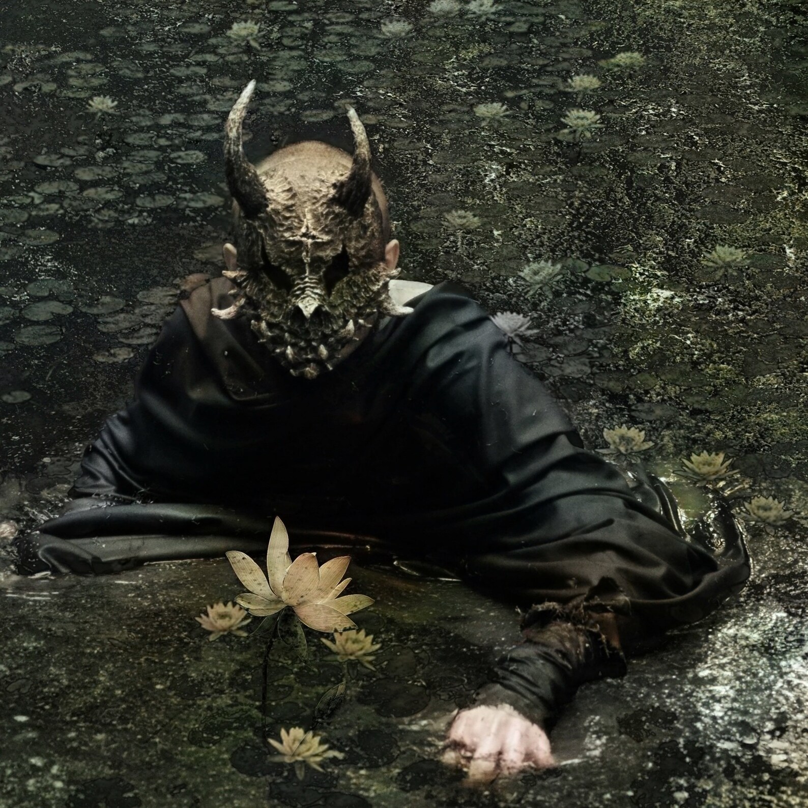 Demonic mask. Paper clay mask. Dark mask. Horned mask. Macabre | Etsy