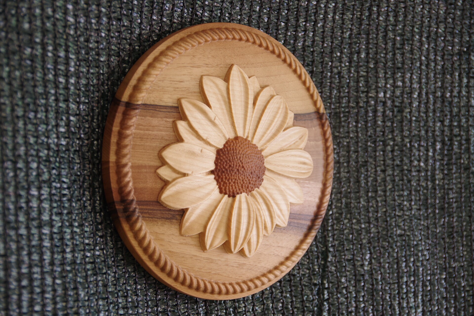 DAISY Massive Wooden Carved Intarsia Made From 3 Sorts of Wood - Etsy