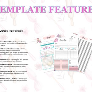 Bakery Business Organizer | Digital Printable Planner | Recipe, Order ...