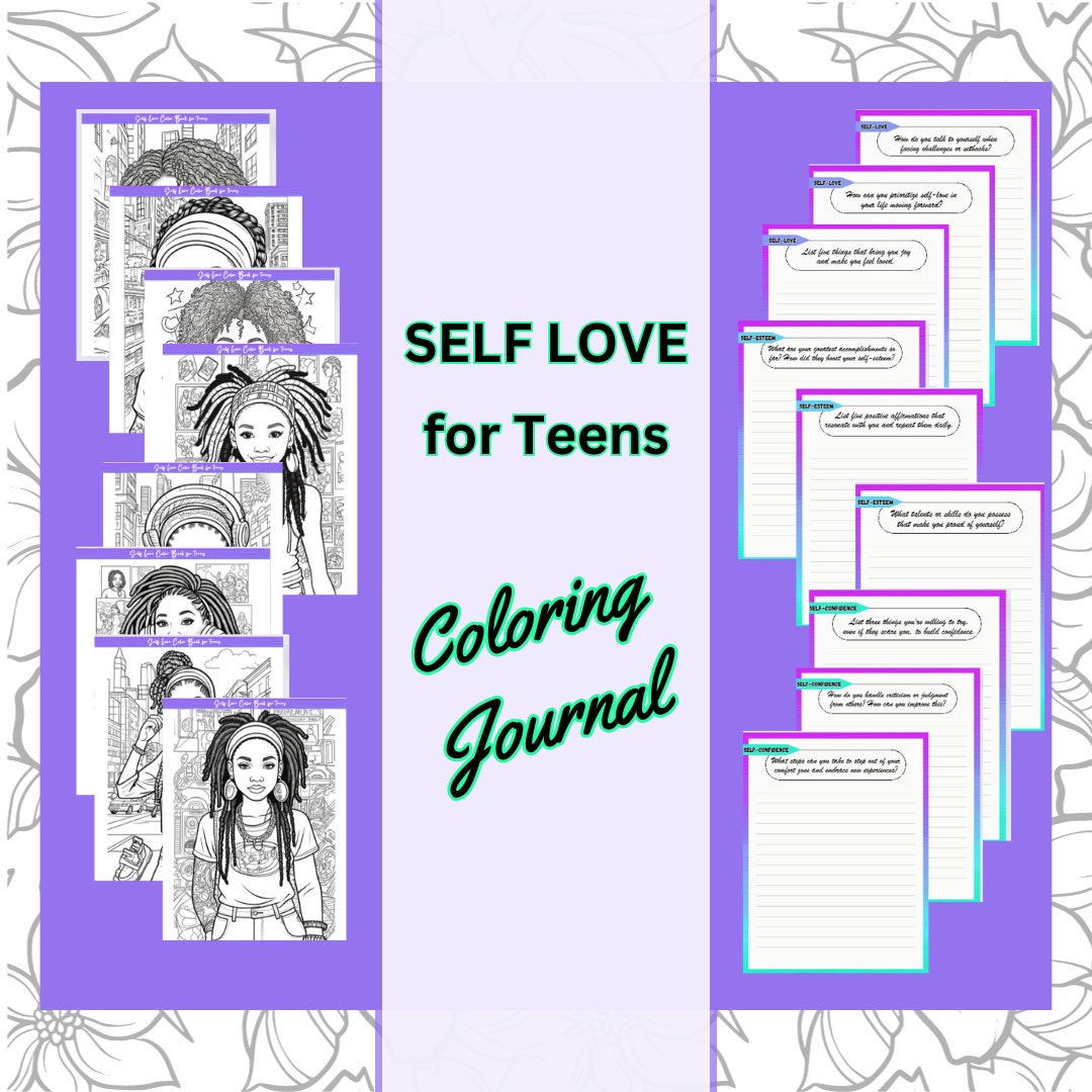 Self-love Coloring Book Journal for Teens - Etsy