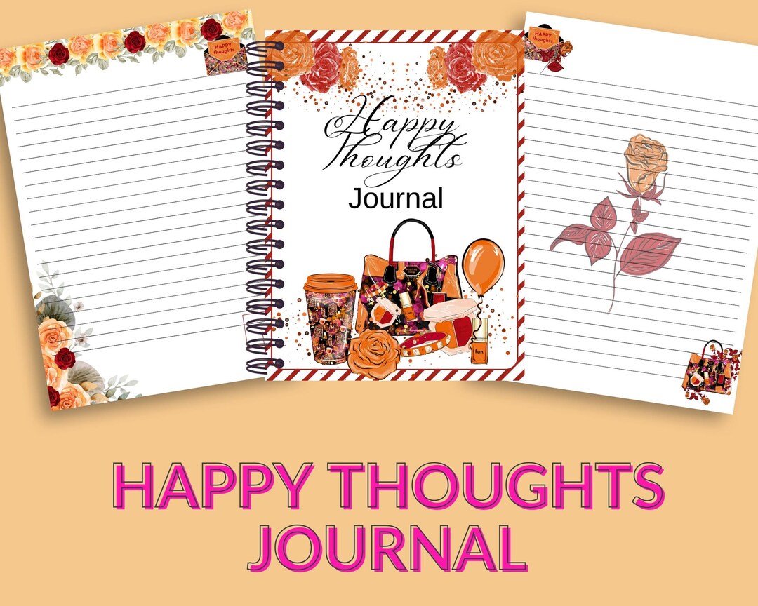 Happy Thoughts Digital Lined Journal With Fashion-inspired Accents ...