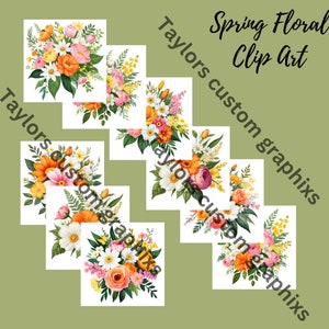 Spring Floral Clip Art - Etsy