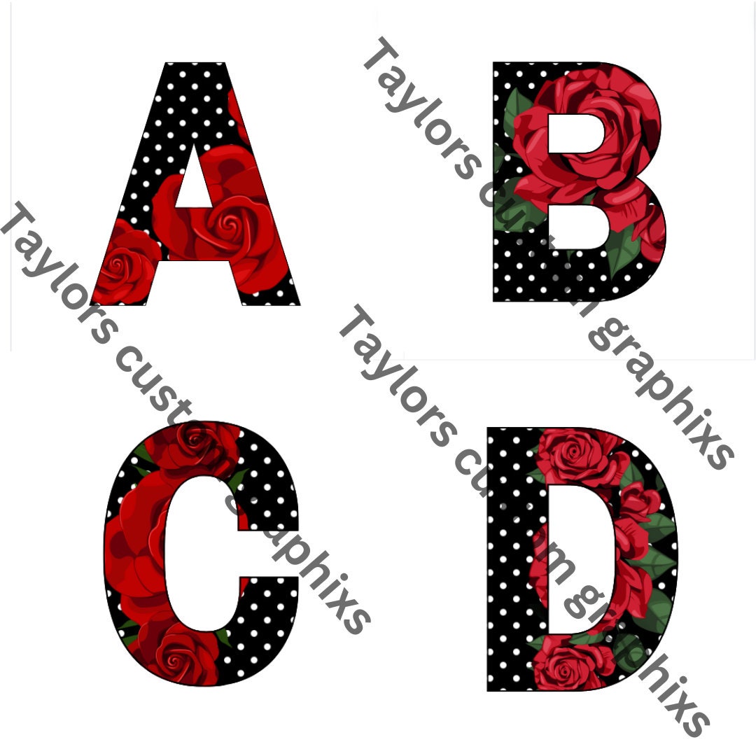 Black and White Polka Dot Red Roses - Etsy