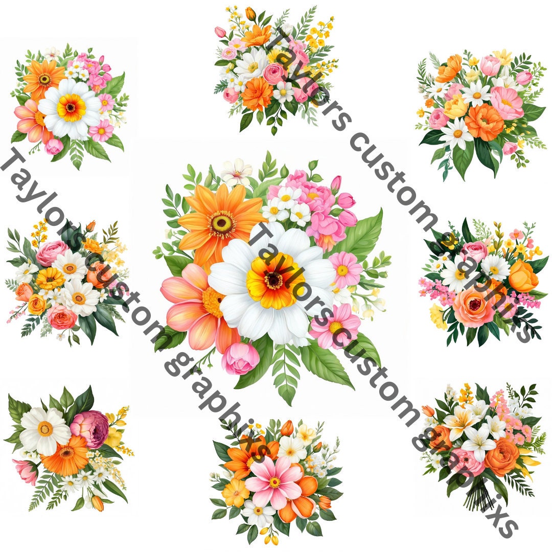 Spring Floral Clip Art - Etsy