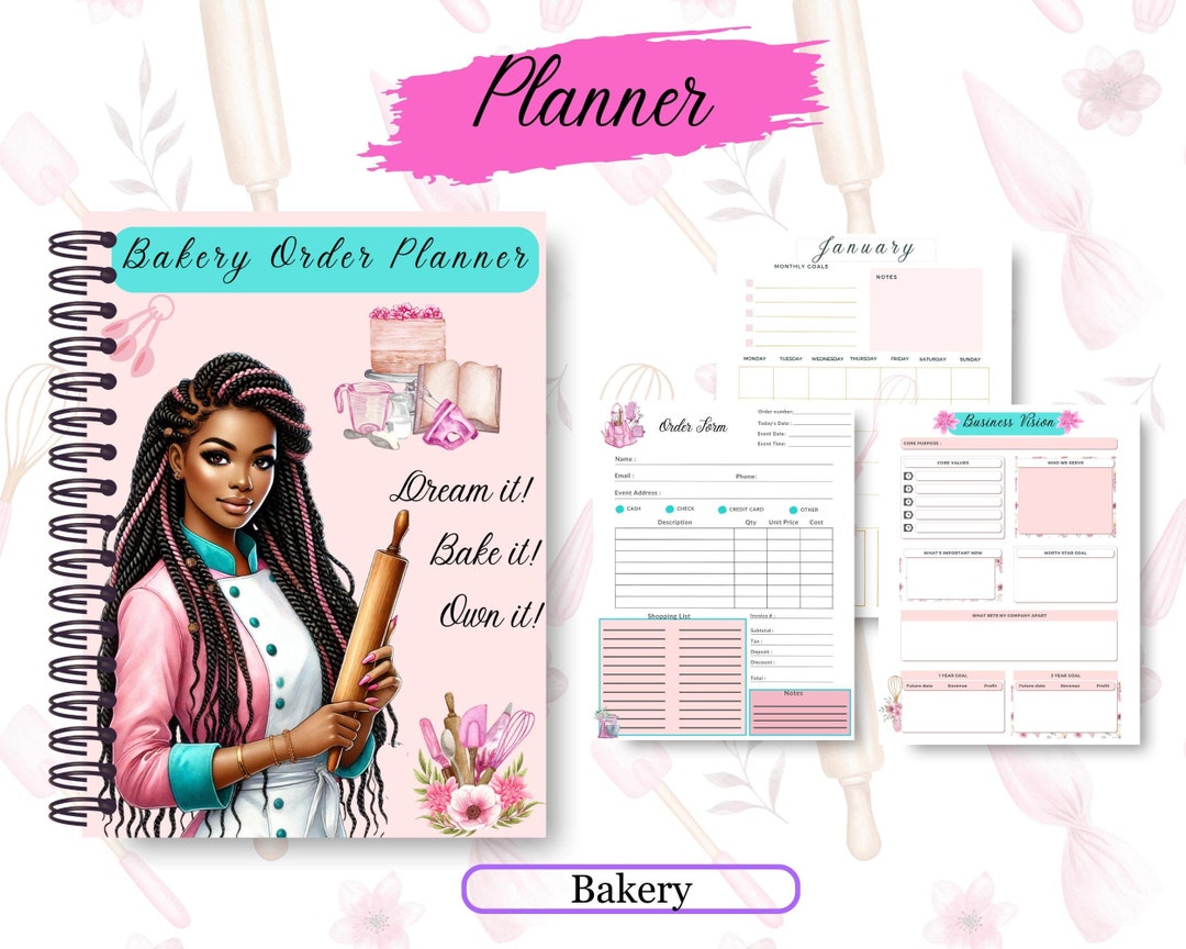 Bakery Business Organizer | Digital Printable Planner | Recipe, Order ...
