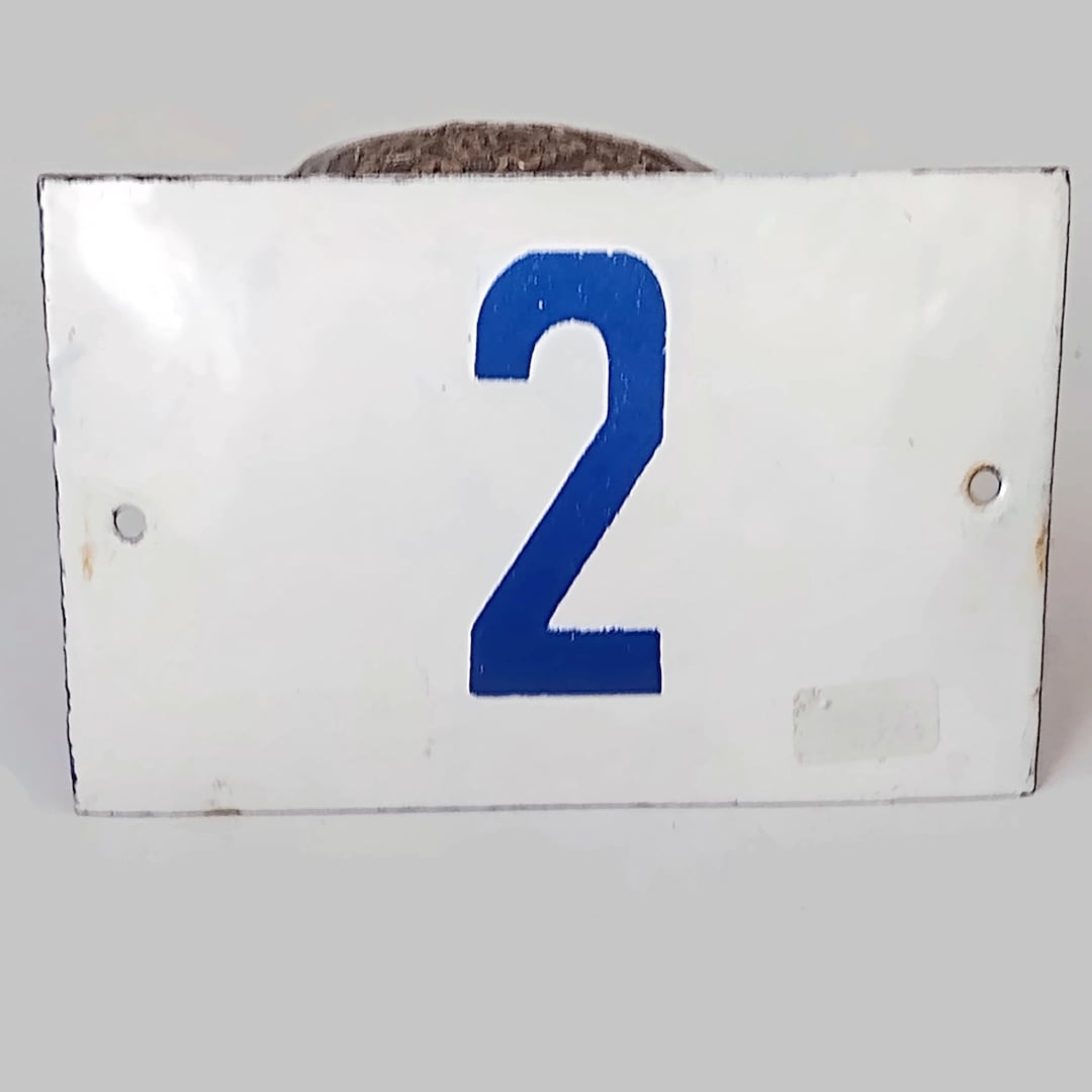 Vintage Enameled House Number - Street House Number 2- Door Gate Plate ...