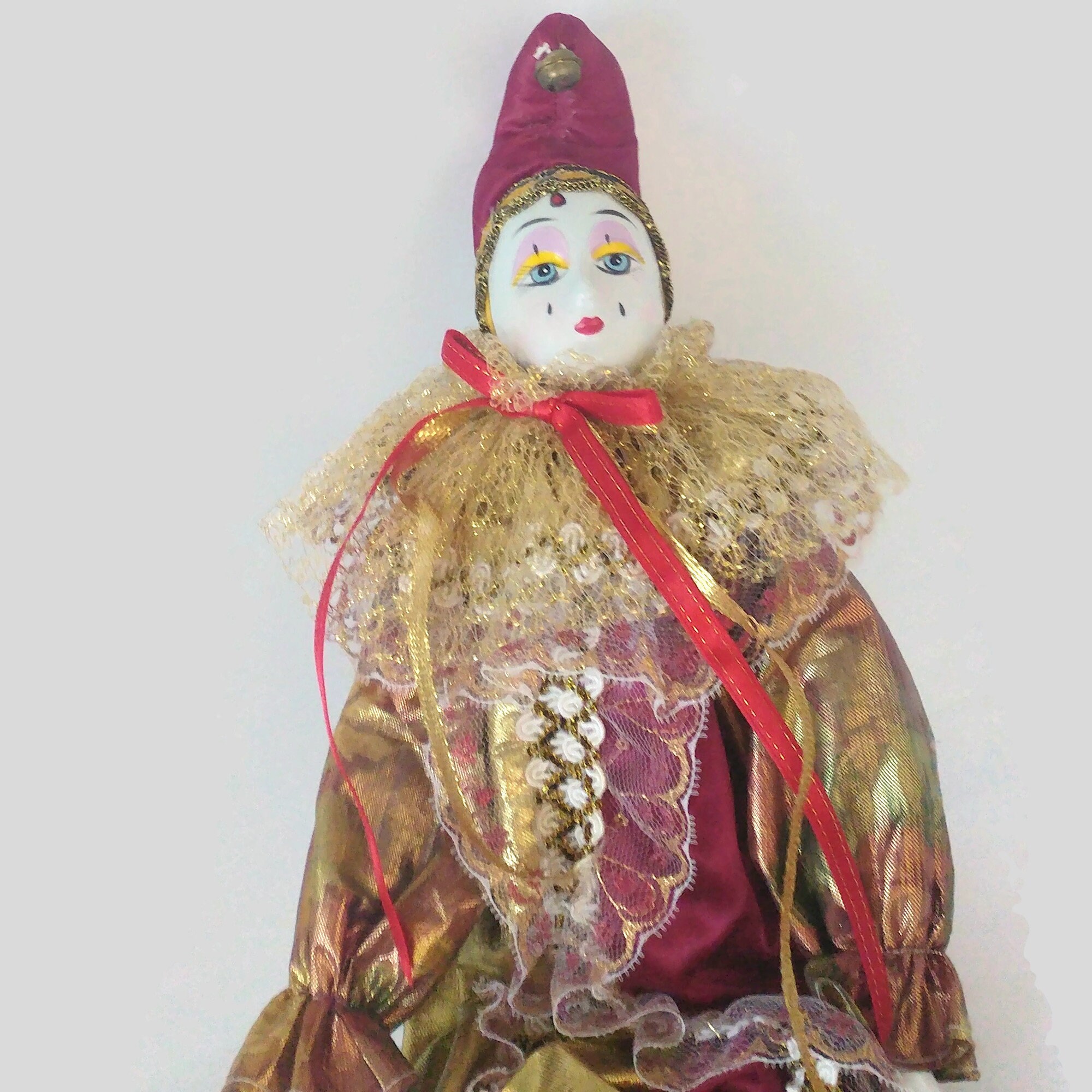 Vintage Venetian Jester Doll Pierrot Porcelain Carnival | Etsy
