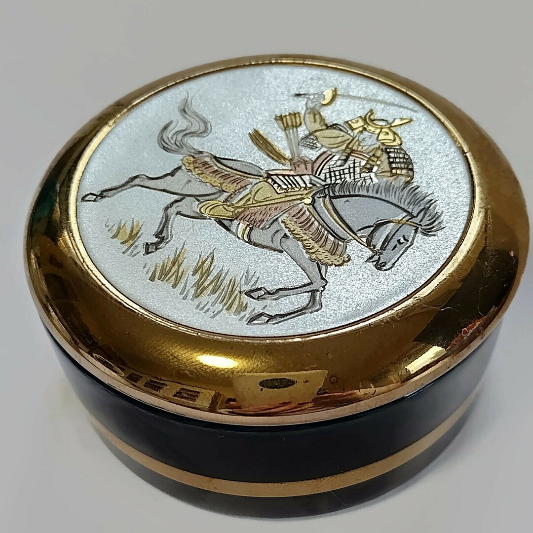 Vintage Japanese Pill Box Chokin Art Trinket Box, Porcelain Pill Box ...