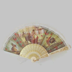 Vintage Hand Fan Fabric and Celluloid Hand Fan Circa 1970's - Etsy