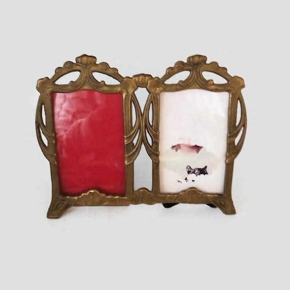 Vintage German Brass and Glass Photo Frame - Etsy