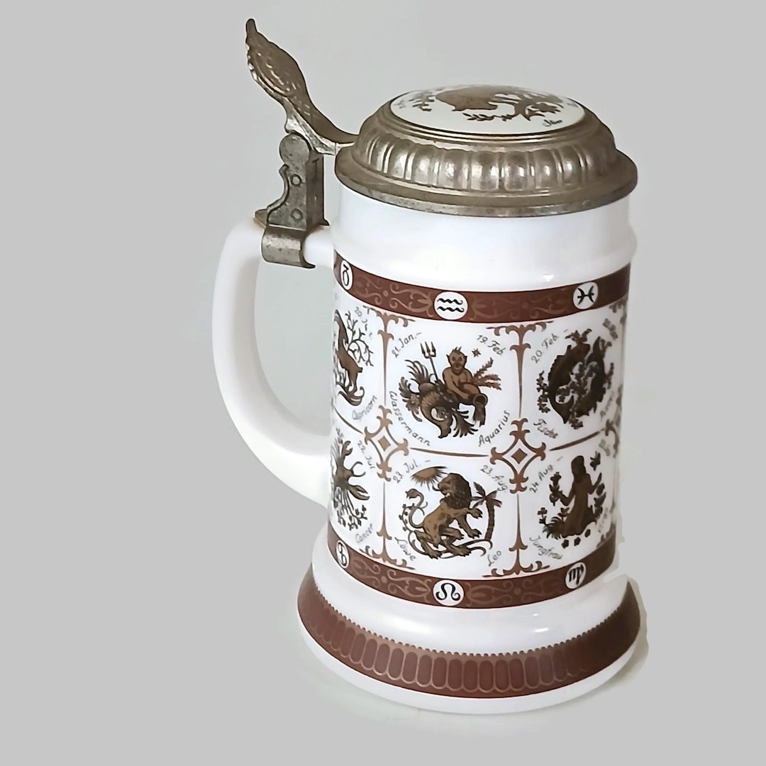 Vintage German Beer Stein Large ,german Beer Stein Mug With a Lid ...