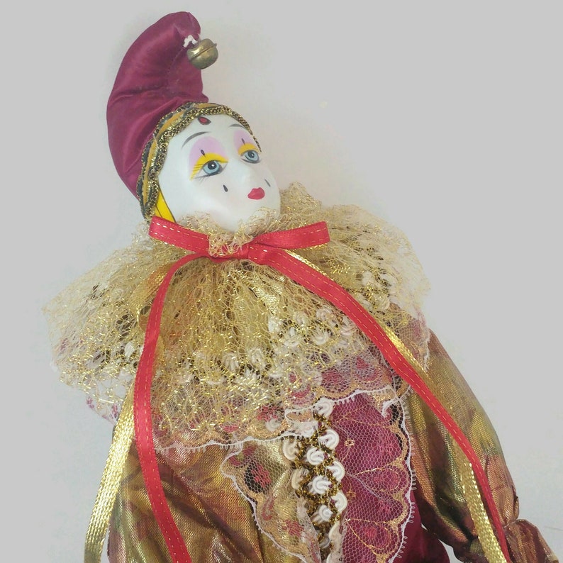 Vintage Venetian Jester Doll Pierrot Porcelain Carnival | Etsy