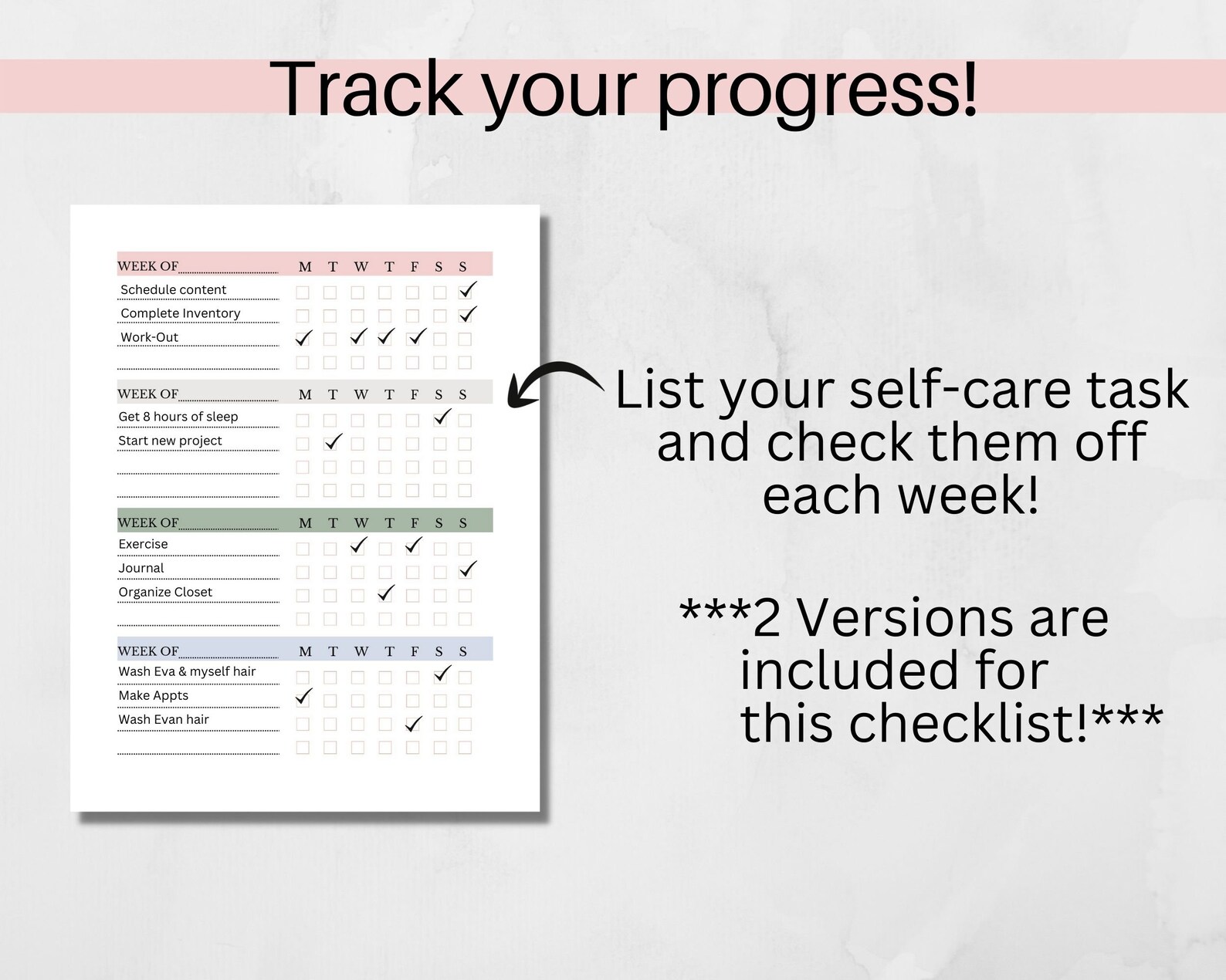 Printable Self Care Planner Daily Gratitude Mindfulness Journal Mental ...