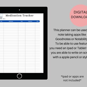 Medication Tracker Schedule List| Printable Medical List for Doctors ...
