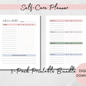 Printable Self Care Planner | Daily Gratitude Mindfulness Journal ...