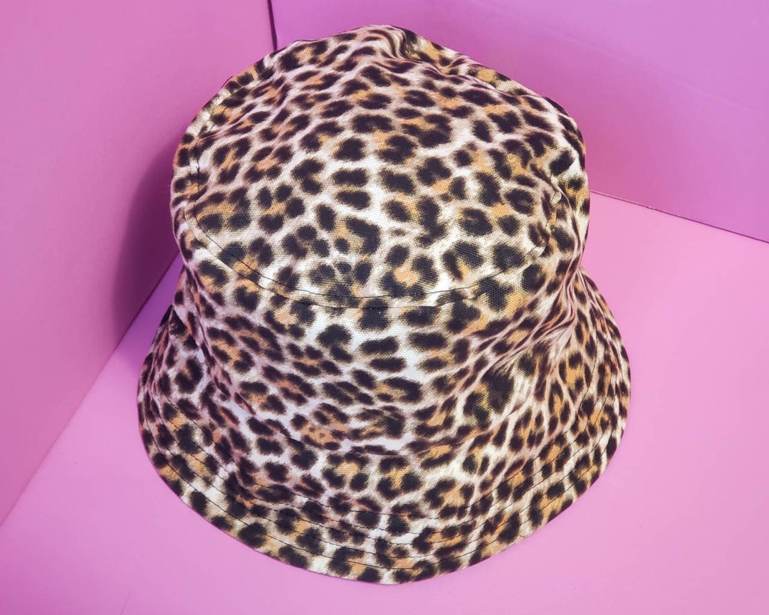 Leopard Bucket Hat / Denim Bucket Hat / Animal Print Hat / Denim Hat - Etsy