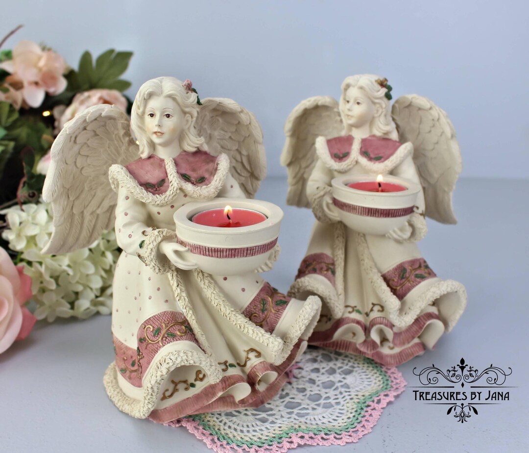 Sarah's Angels® "guidence" Figurine, Winter Tealight Resin Candle ...