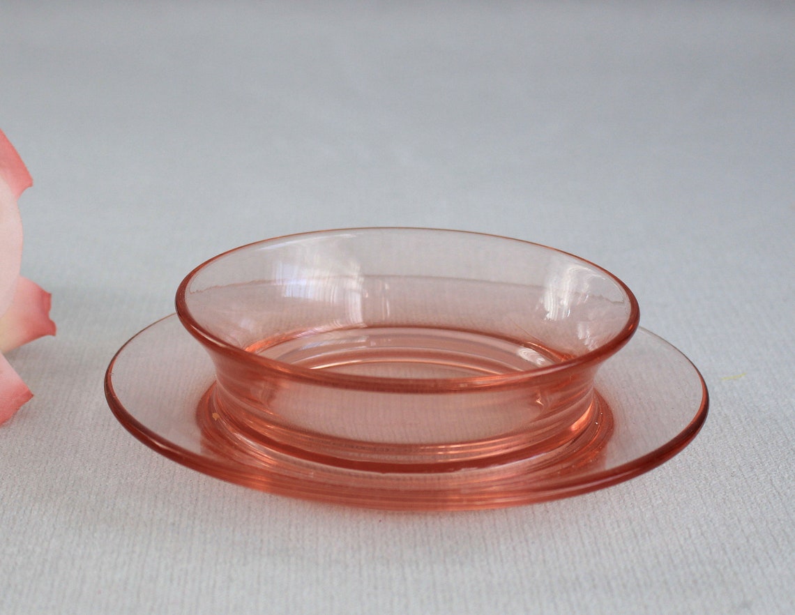 Pink Glass Bowl Candy Dish Dessert Bowl Blush Pinkwedding - Etsy