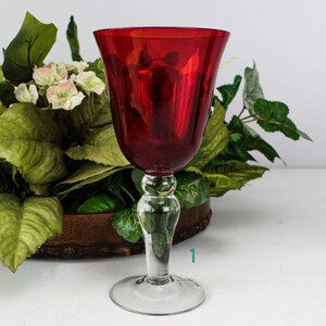 RUBY RED CRYSTAL Stemware: Vintage Wine Brandy Cordial Glasses - Set of ...