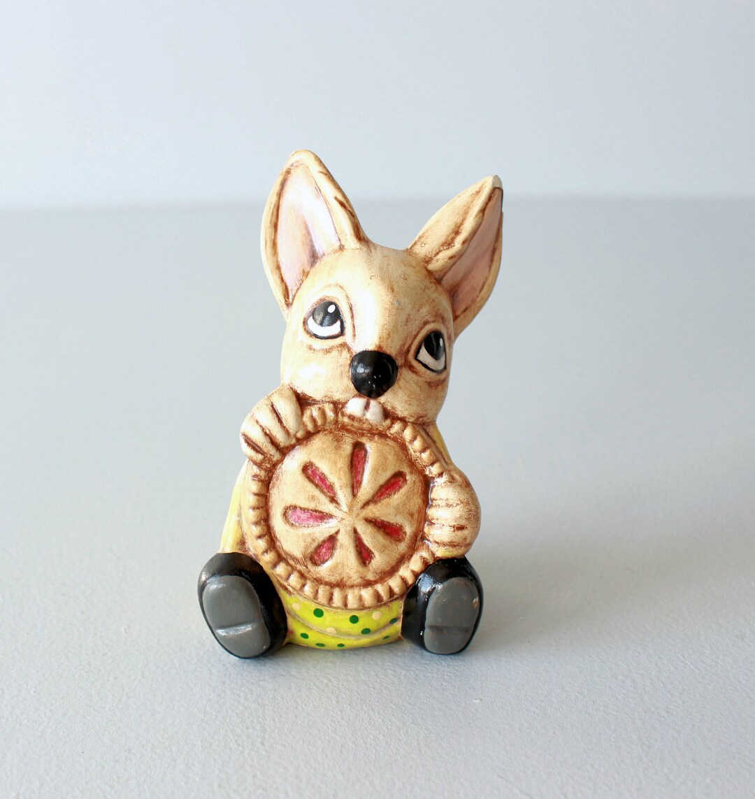 Vintage Small Rabbit, Handmade Stoneware, Hand Crafted, Hand Painted ...
