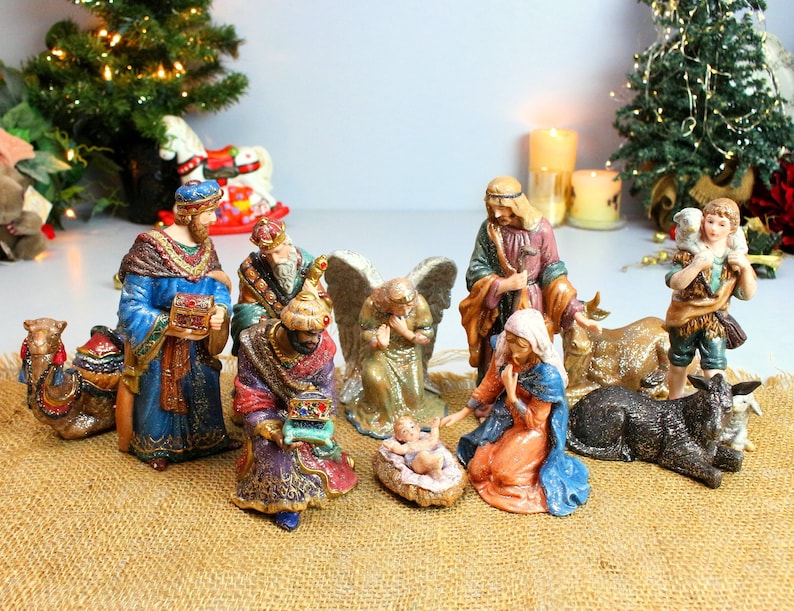 Nativity 12pc Set Birth of Jesus Christ Christmas - Etsy