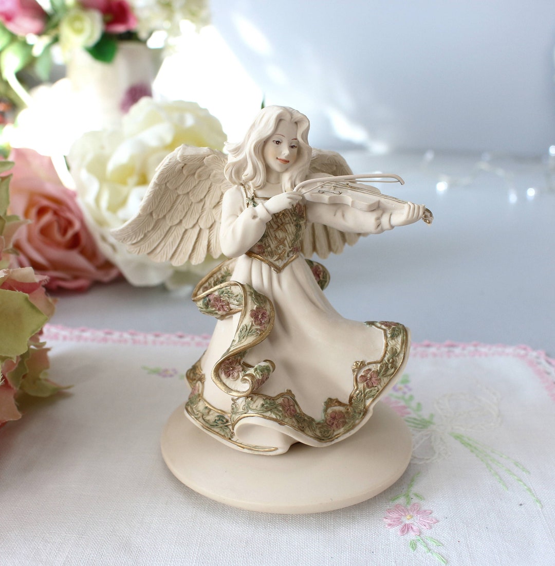 Sarah's Angels® Figurine With Violin, Small Collectible Pastel ...