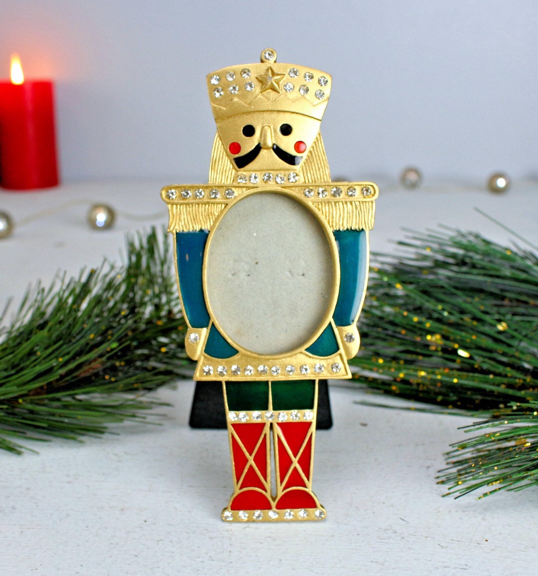 NUTCRACKER FRAME, Aaron Brothers Photo Frame Soldier Ornament, Metal ...