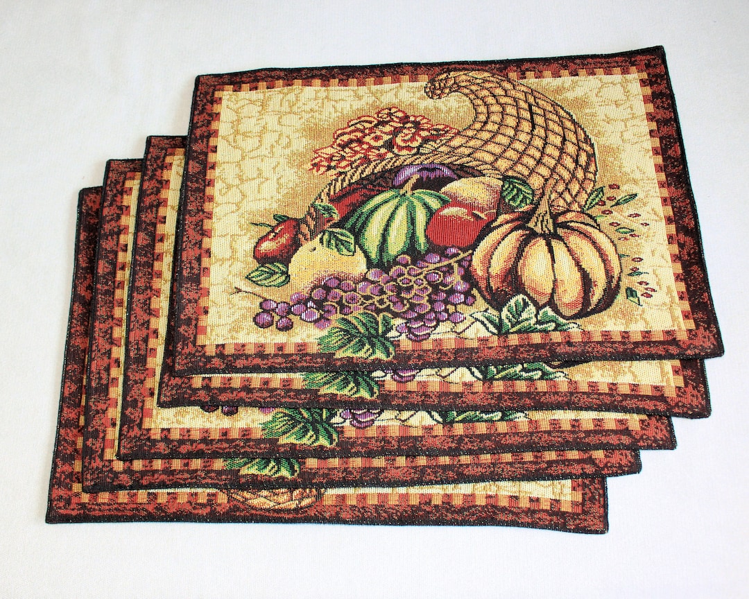 Table Placemats, Harvest Placemats Set, Tapestry Fabric Placemats ...