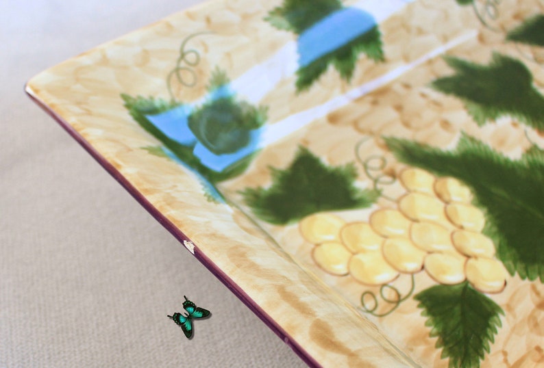 Vintage Plate Serving Plate Large Fruit Plate Square Plate - Etsy