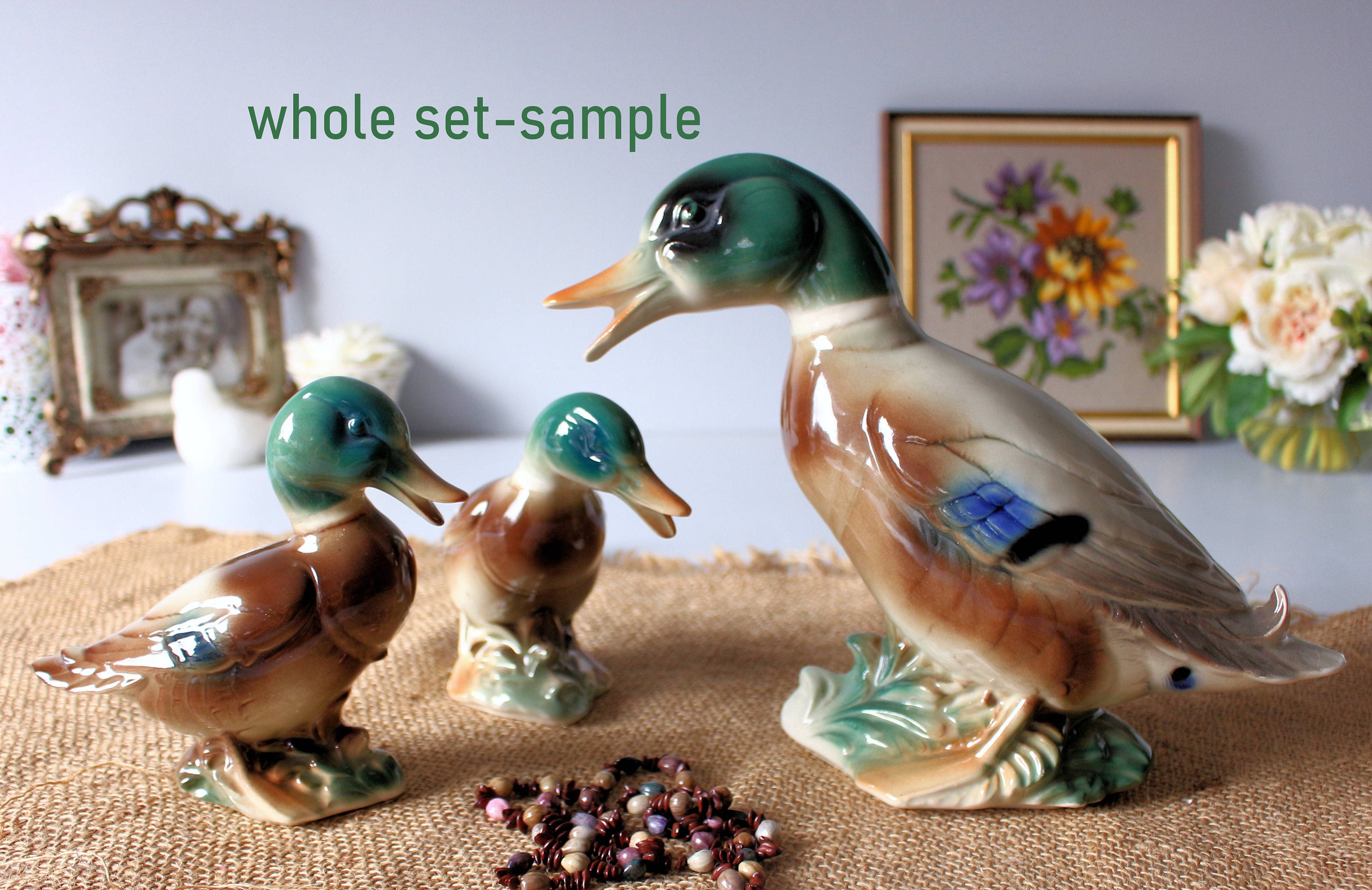 Antique Mallard Ducks Decoy Ceramic Figurines Gift to - Etsy