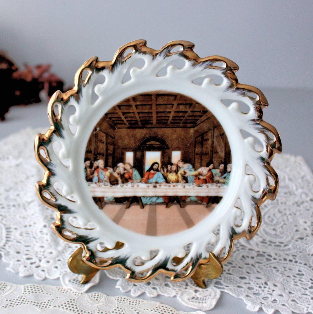 Vintage the Last Supper Plate, Japan, Reticulated Plate, Twelve ...