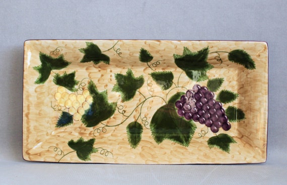 Vintage Plate Serving Plate Large Fruit Plate Square Plate - Etsy