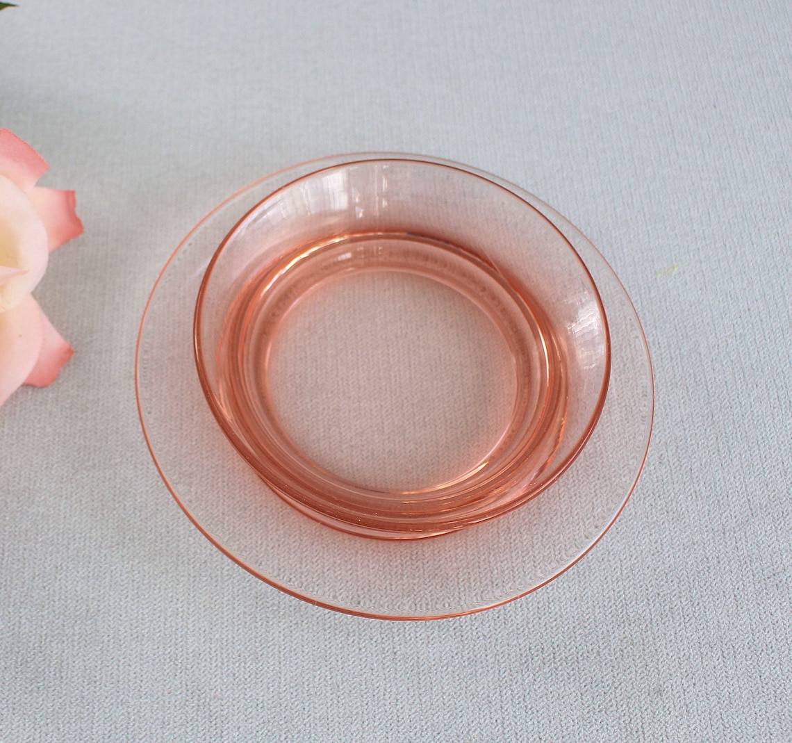 Pink Glass Bowl Candy Dish Dessert Bowl Blush Pinkwedding - Etsy