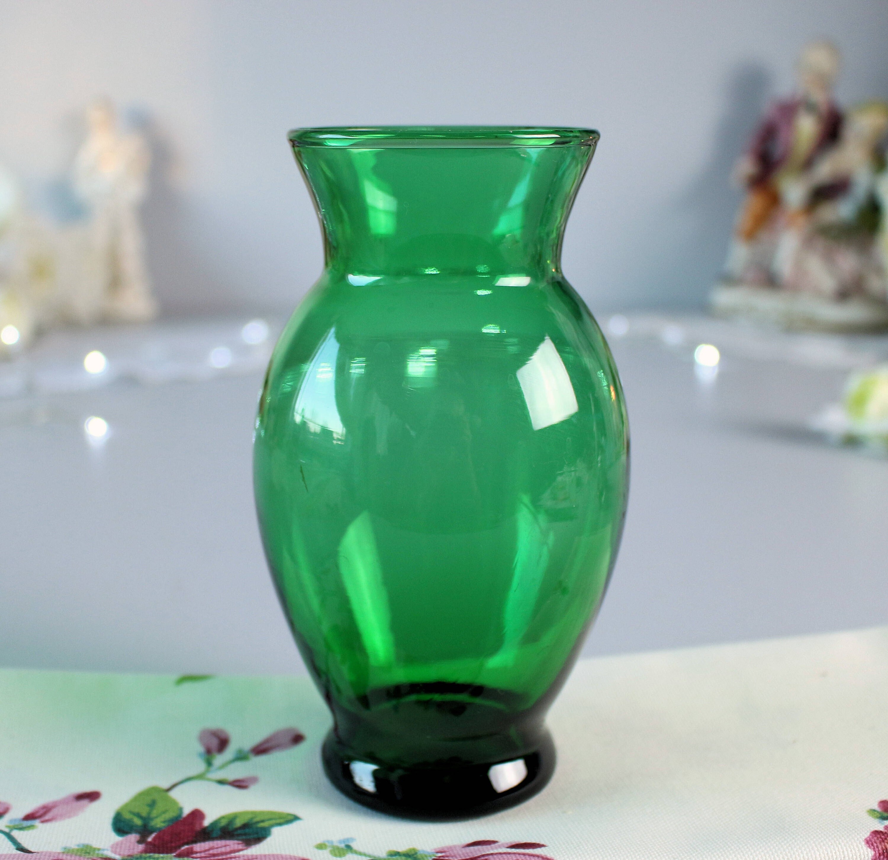 Green ANCHOR HOCKING Glass Vase Emerald Antique Dark Flower - Etsy