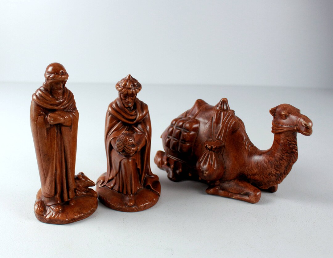Ceramic Wise Men & Camel, Handpainted, Large Nativity Set, Bethlehem ...