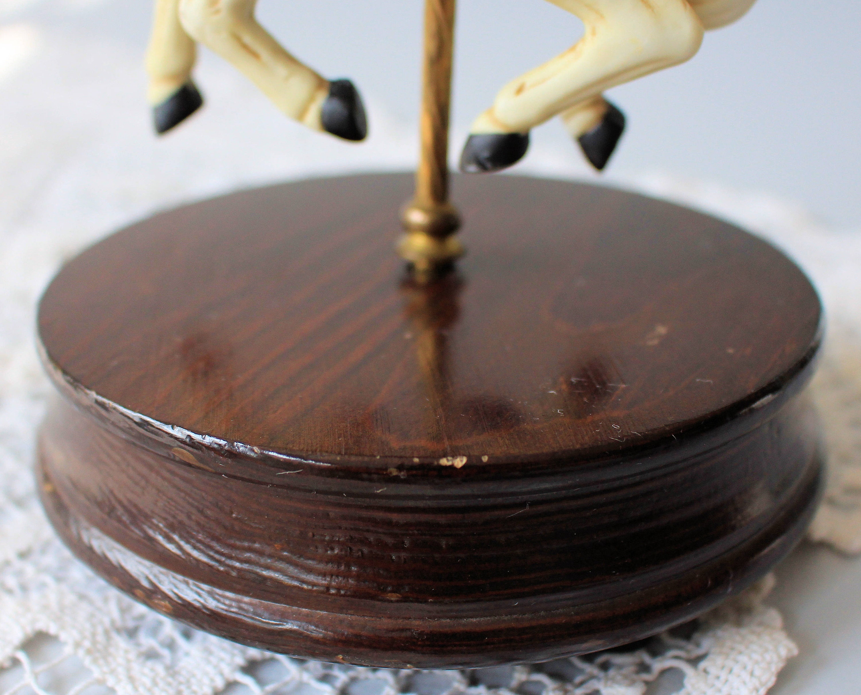 Vintage Horse Music Box Carousel Rotating Horse Horse With | Etsy