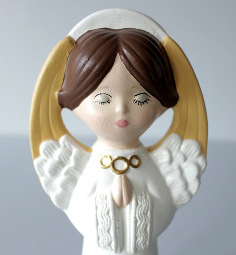 Vintage White Angels Ceramic Angels White Beige Gold Angels - Etsy