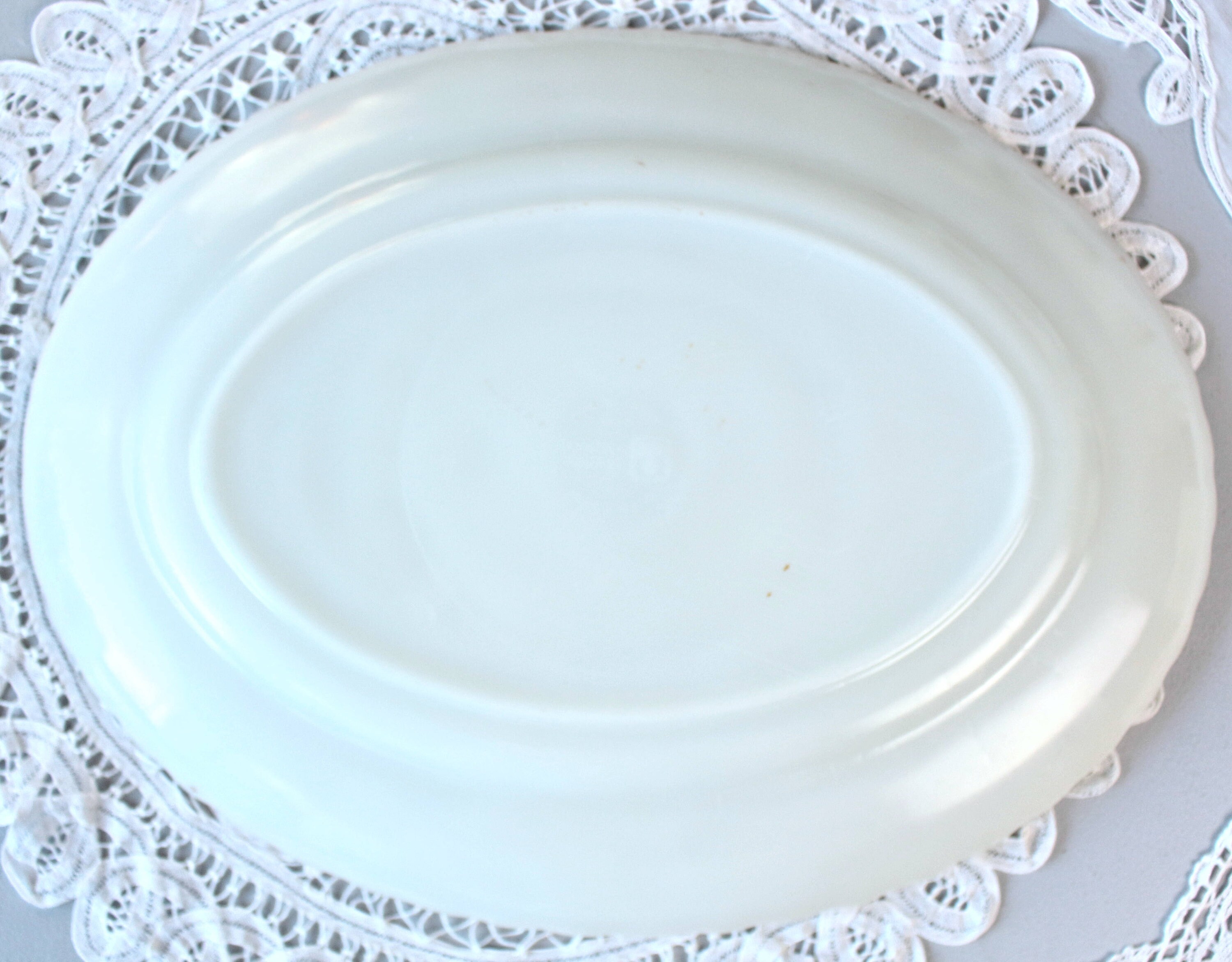 Antique ANCHOR HOCKING Turkey Patter Milk Glass Large Oval - Etsy