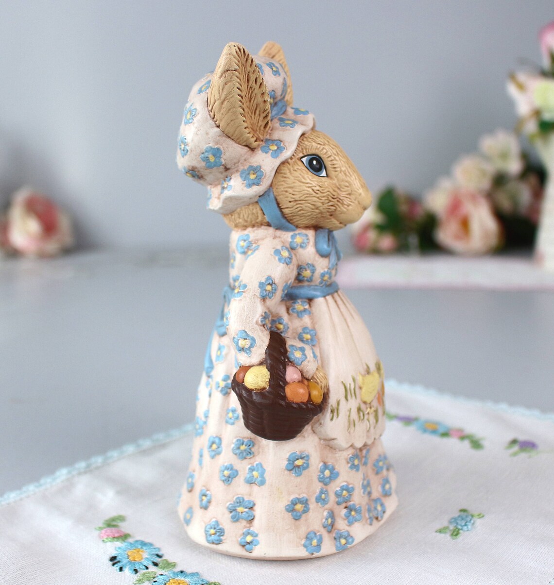 Vintage Rabbit & Thumbelina Figurines Ceramic Fairy Country | Etsy