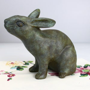 Vintage Rabbit Figurine, Garden Rabbit, Hand Painted, Easter Décor ...