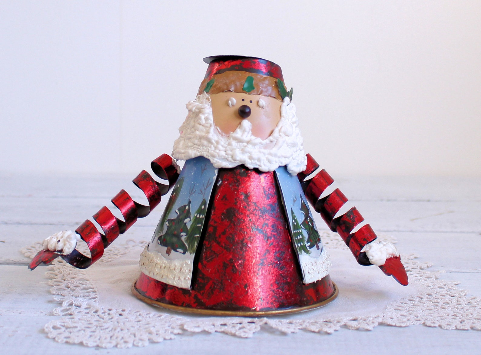Santa Claus Candleholder Metal Santa Claus Fireplace Decor - Etsy