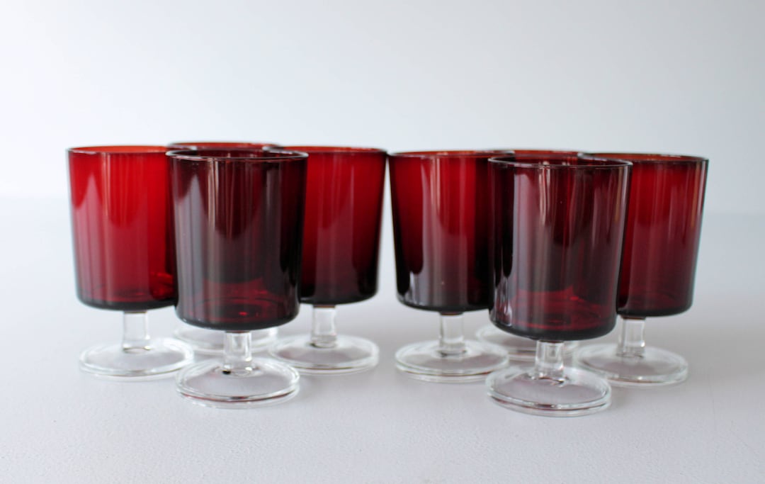 Ruby Red Glasses, LUMINARC, Large Red Wine Glasses, Cavalier Verrerie D ...