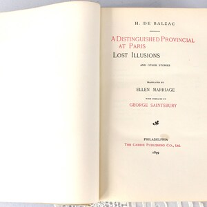 HONORE DE BALZAC Antique 1899 Set of 2 Books -classic French Literature ...