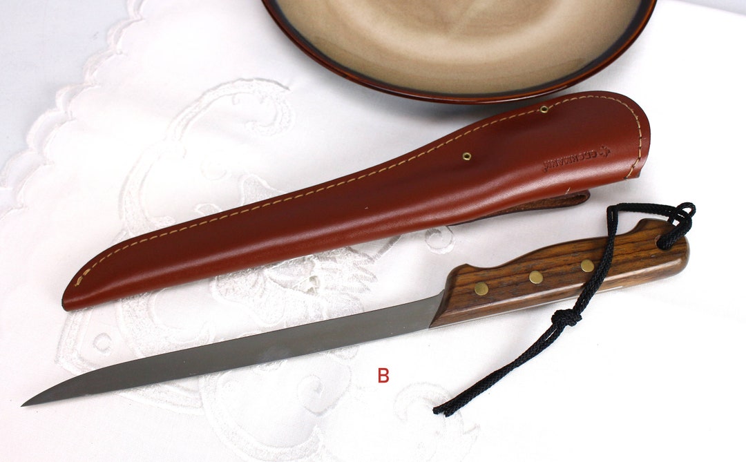 Vintage Grohmann Cutlery Fish Fillet Knife: Nova Scotia Canada, Leather ...