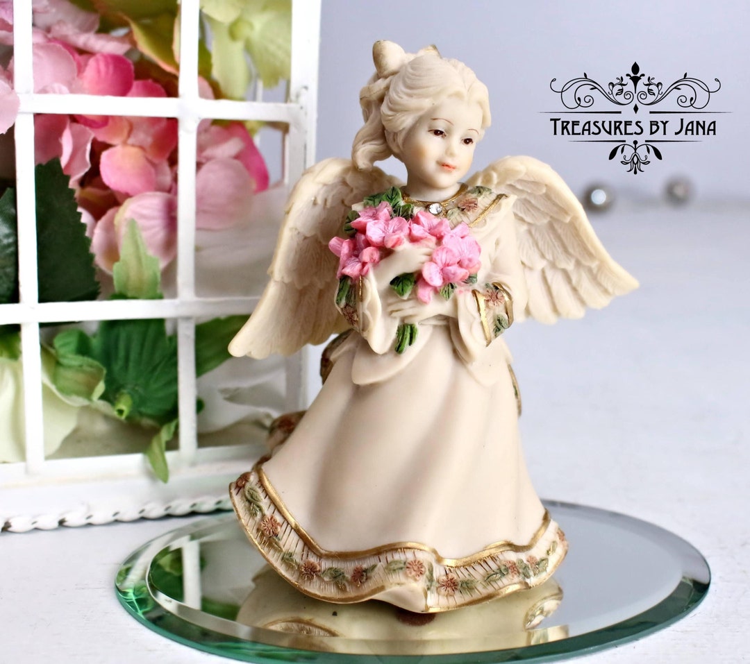 Sarah's Angels® Figurine: 10th Anniversary 'APRIL', Collectible Resin ...