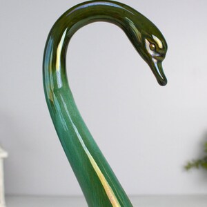 Blue Mountain Pottery Swan, JAPAN Pottery, 15 Swan Figurine, Tall Green ...
