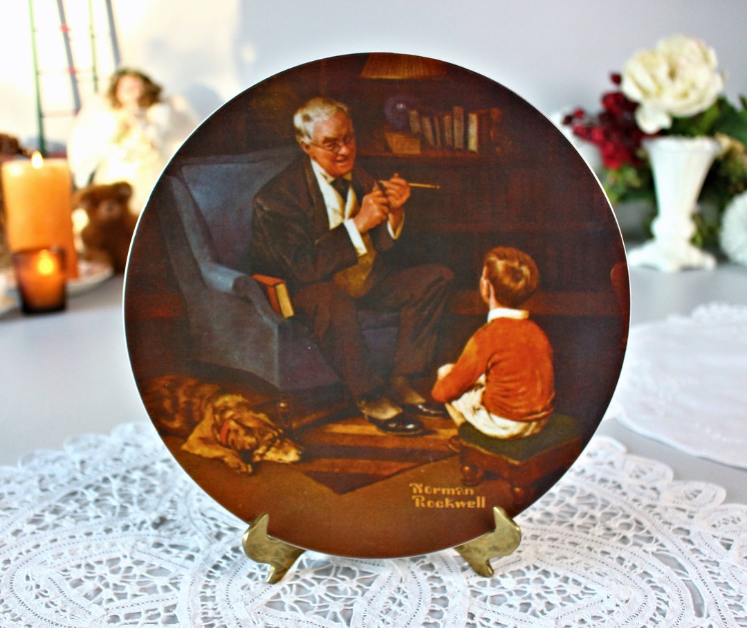 Vintage NORMAN ROCKWELL 'the TYCOON', Collector Plate, 1982 Heritage - Etsy