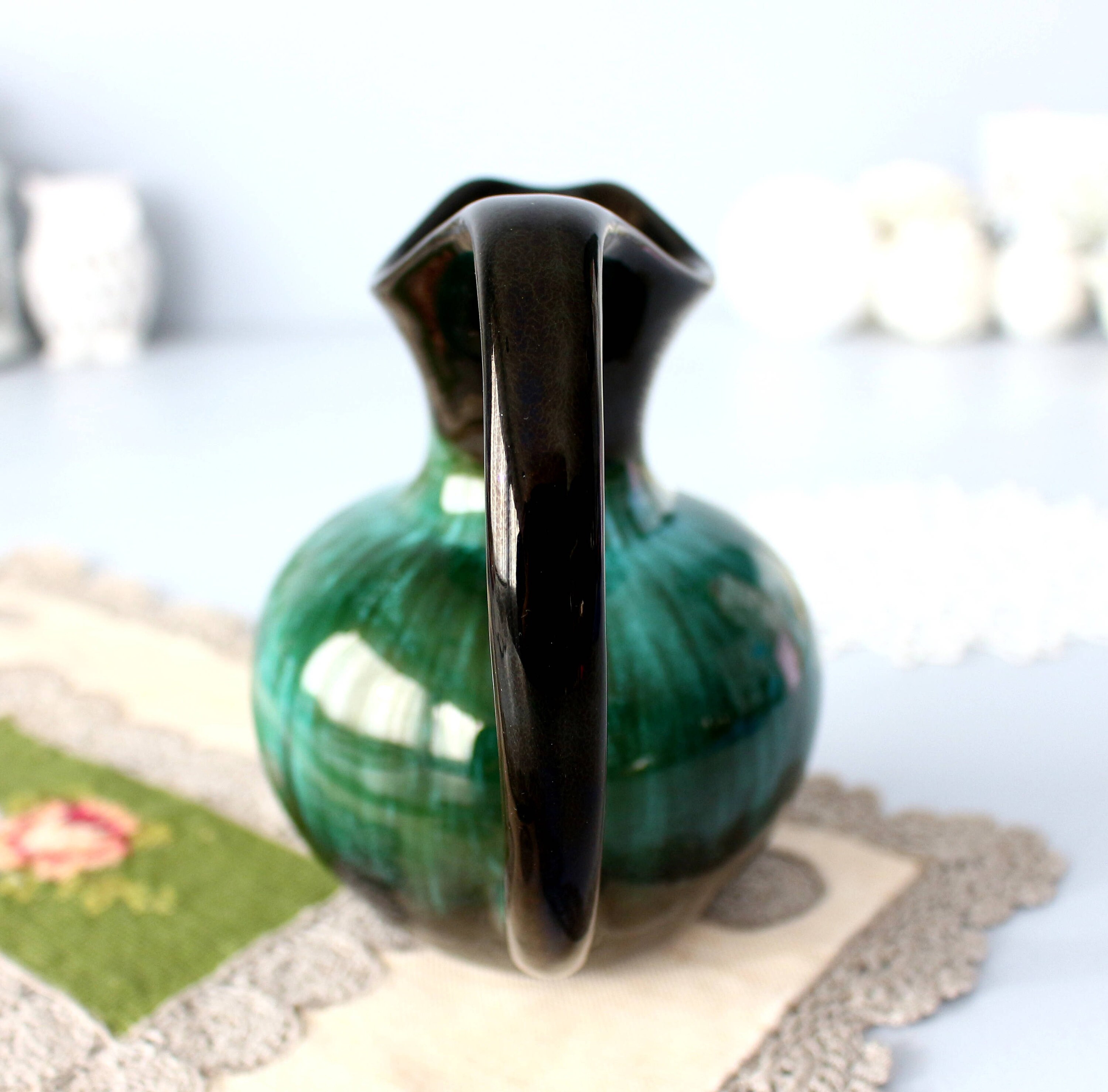 Blue Mountain Pottery Vintage Jug Green Ceramic Jug Retro | Etsy